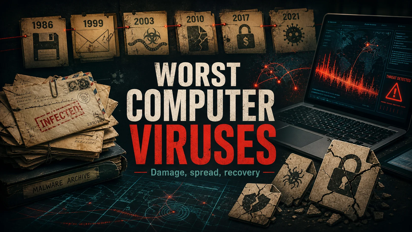 Worst Computer Viruses in History: Mydoom, ILOVEYOU, WannaCry